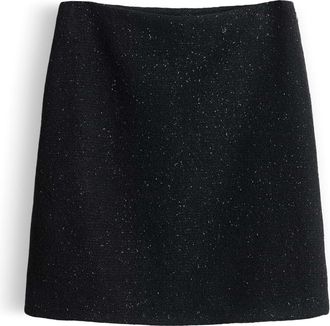 someday Damen Minirock | OGLITZ Minirock aus schimmernder Boucl&eacute; Optik Black, 42