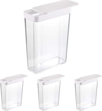 Yamazaki Tableware 4952 TOWER Vorratsbox, wei&szlig;, POLYSTYRENE/Polyethylen, minimalistisch, 18.7 x 8.5 x 24.5 cm (Packung mit 4)