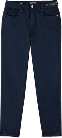 Oltre Femme, Pantalons, Bleu, Taille: 42 FR Pantalon Skinny avec Cha&icirc;ne M&eacute;tallique