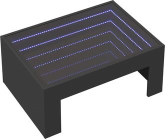 Generic Couchtisch mit Infinity-LED, Beistelltisch, Wohnzimmertisch, Kaffeetisch, Stubentisch, Sofatisch Modern f&uuml;r Wohnzimmer/B&uuml;ro(Grau Sonoma 70x50x30 cm) (