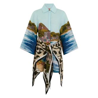 Farm Rio Farm Rio, Femme, Robes, Multicolore, Taille: 38 FR Robe Chemise Courte Imprim&eacute;e