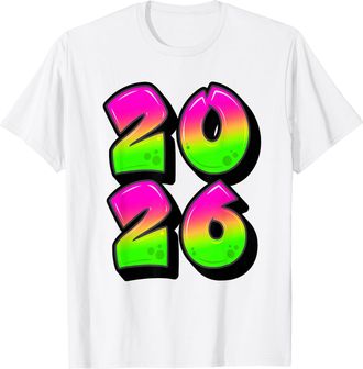 BDAZ 2026 Graffiti Neujahr Senior Highschool Rosa Gr&uuml;n T-Shirt