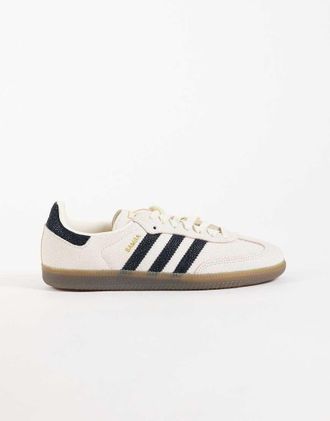 adidas Originals Samba OG Sneaker in Wei&szlig; und Schwarz mit Kroko-Print