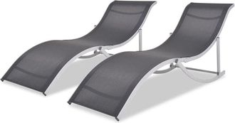 vidaXL Klappbare Sonnenliegen 2 Stk. Aluminium und Textilene Vidaxl