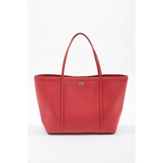 Dolce & Gabbana Femme, Sacs, Rouge, Taille: ONE Size Shopper Large Leather Bag