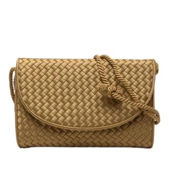 Bottega Veneta Pre-owned Gewebte Satin Umh&auml;ngetasche - - Pre-owned - Damen - Gelb - ONE SIZE
