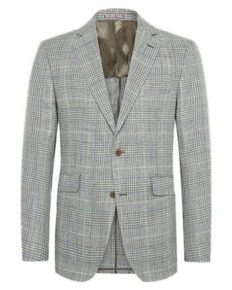 Hackett Einreihiges Leinen-Sakko mit Glencheck-Muster in