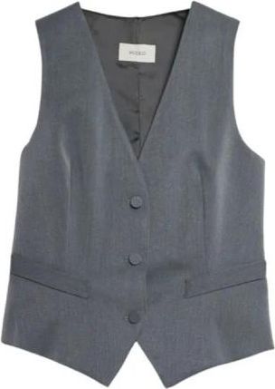 Vicolo Femme, Vestes, Gris, Taille: 42 FR Gilet ajust&eacute; &agrave; col en V