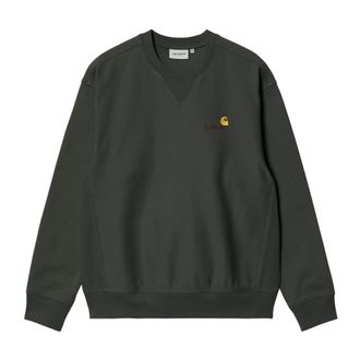 Carhartt Work in Progress American Script Sweatshirt - - Sweatshirts & Hoodies - Herren - Gr&uuml;n - L