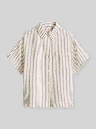 Marc O'Polo Relaxed Fit Kurzarmbluse aus reinem Leinen