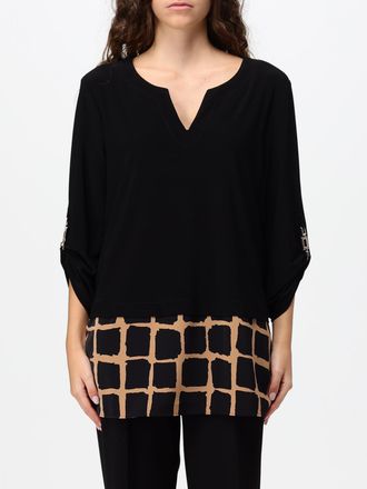 Joseph Ribkoff Blouse en soie &agrave; carreaux avec encolure en V et &eacute;paules tombantes