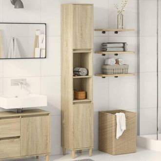 vidaXL Armoire salle de bain ch&ecirc;ne sonoma 30x30x190 cm - Vidaxl