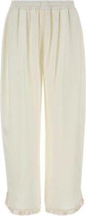Stella McCartney Femme, Pantalons, Blanc, Taille: 40 FR Satin Pyjamas Pant