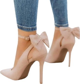 Minetom Damen High Heels Sandalen Pumps Sommerschuhe Sandals Knöchel Party Freizeit Hochzeit Hochhackige Stiletto Schuhe Abendschuhe Mit Bowknot Für Frauen D 