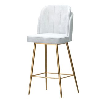 Generic 65 cm hohe Barhocker, Moderne Barhocker in Tresenh&ouml;he mit R&uuml;cken- und Fu&szlig;st&uuml;tze, K&uuml;chenstuhl mit Metallgestell