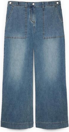 Fiorella Rubino Femme, Jeans, Bleu, Taille: 48 FR Jeans Wide Leg avec Maxi Poches