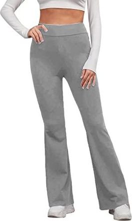 Generic Pantacourt &eacute;vas&eacute; pour femme - Pantalon de yoga et de sport, B-Gris, S