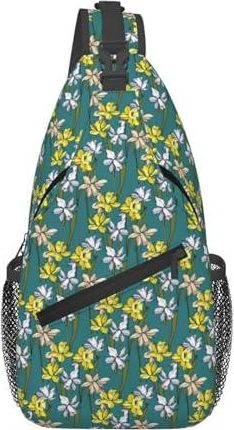 Generic Narcisse Fleur Botanique Fleurs Sac &Agrave; Bandouli&egrave;re Antivol Pochette Epaule Pratique Sac Banane Pour Femme Cyclisme Sport