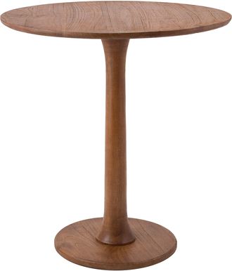 Clp Beistelltisch rund Morristown, handgefertigter Holztisch aus Mindi-Holz, massiver Couchtisch f&uuml;r Wohnzimmer und Esszimmer, Farbe:braun