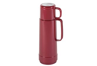 Rotpunkt Isolierflasche 0,75 L mit integriertem Becher - Hochwertige Isolierkanne Made in Germany I Bis zu 24 h hei&szlig; & 36 h kalt (Andreas 80, Shiny Burgund)