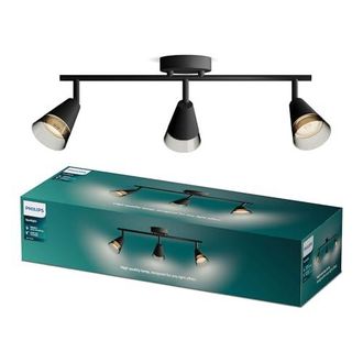 Philips Cleft LED 3er Spotleuchte, GU10 Lampe nicht enthalten, Schwarz, IP20