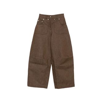 Simone Rocha Weite Jeans mit Kristallbesatz - - Jeans - Damen - Braun - 3XS