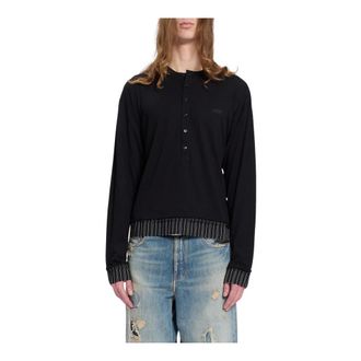 Ann Demeulemeester Las Relax Fit Boxy Serafino - - Tops - Herren - Schwarzk - L