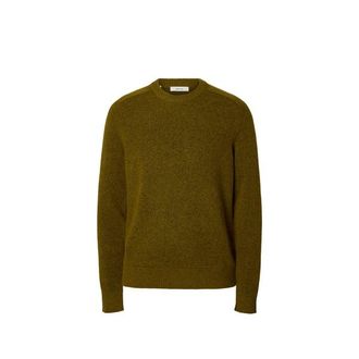 Selected Pull droit col rond uni en maille