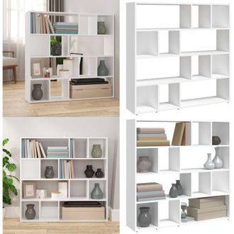 vidaXL B&uuml;cherregal/Raumteiler Wei&szlig; 105x24x102 cm - Bucherregal - Raumteiler - Wohnzimmerm&ouml;bel - Regal Wei&szlig; - Holzm&ouml;bel - Home & Living