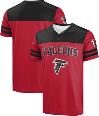 Foco NFL Herren Offizielles Lizenzprodukt Primary Logo Team Color Wordmark Game Day V-Ausschnitt Fu&szlig;ball-Top, Atlanta Falcons - Rot, Klein