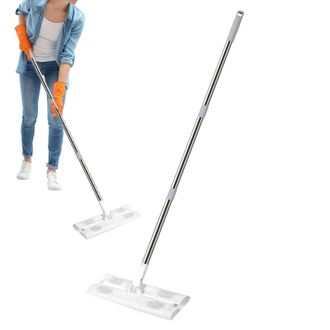 Generic Bodenmopps f&uuml;r Bodenreinigung - und Trockenpflege Zubeh&ouml;r Staubsammlung Langlebig Praktisch | L&auml;nglicher flacher Mopp Holzoberfl&auml;chen Home Office K&uuml;ch