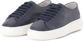 Santoni Low-Top Sneaker - Sneaker aus Leder - Gr. 36 (EU) - in Blau - f&uuml;r Damen