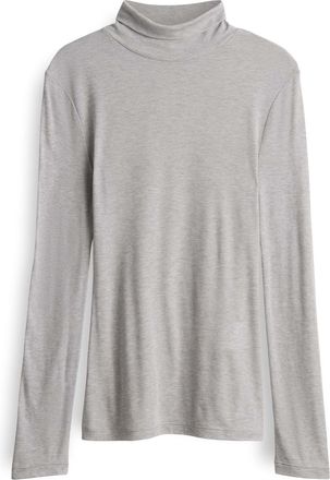 OPUS Damen Langarmshirt | SOMY Slim Longsleeve aus Tencel Wolle Mix Hazy Fog Melange, 36