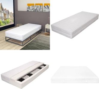 vidaXL Matratze 100 x 200 cm 7 Zonen Taschenfedern 20 cm H3 - Matratze - Taschenfederkernmatratze - 7-Zonen-Matratze - Weiße Matratze - Schaumstoffmatratze