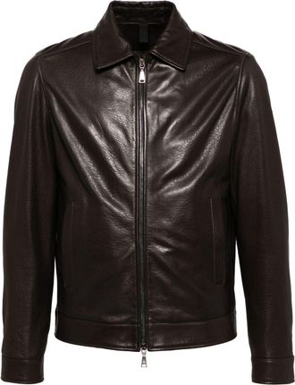 Tagliatore Lederjacke mit Reißverschluss - Braun