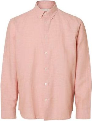 Selected Chemise unie col am&eacute;ricain en lin et coton