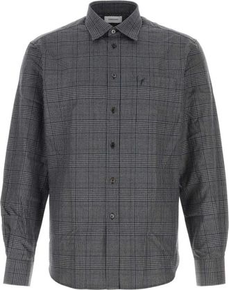 Ferragamo Homme, Chemises, Gris, Taille: M Chemise Oxford Broderie