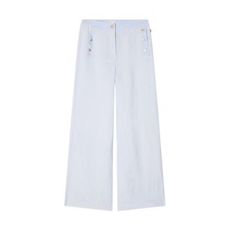 Busnel Femme, Pantalons, Bleu, Taille: 40 FR Pim Wide Linen Trouser