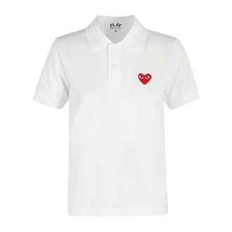 Comme Des Gar&ccedil;ons Femme, Tops, Blanc, Taille: 42 FR Polo Logo Coeur