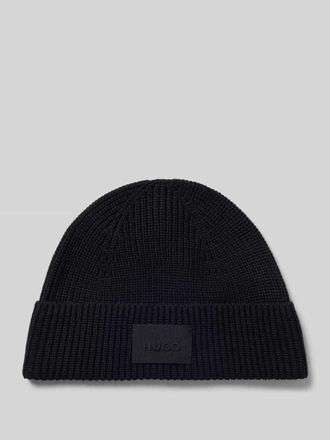 HUGO BOSS M&uuml;tze aus Wolle mit Logo-Patch