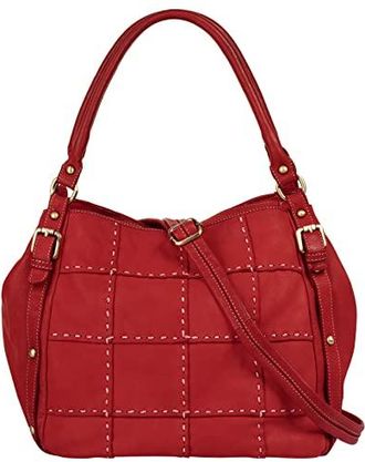Samantha Look Sac shopping Femme cuir véritable | Fabriqué en Italie, compartiment pour smartphone, sac bandoulière patchwork 021779