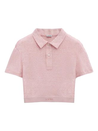 Loewe polo &agrave; coupe crop - Rose