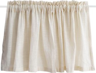 A.Monamour Gardine Scheibengardinen Kurzstores Einfarbig Beige Baumwolle und Leinen Transparent Kurzvorhang Kurzgardinen Fensterbehandlung Küche Vorhang Fenster 