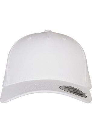 Flexfit Unisex 5-Panel Premium Curved Visor Snapback Cap Baseballkappe, White, one Size