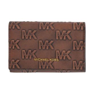 Michael Kors Colby Logo-Pr&auml;gung Gelbgold-Finish Leder Kartenetui - - Accessories - Herren - Braun - ONE SIZE