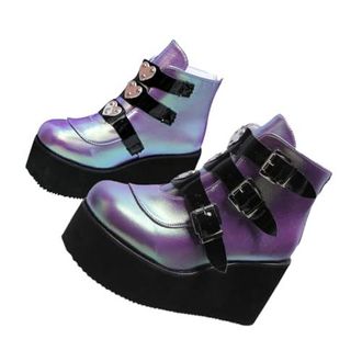 Holibanna Femme à Talon Épais Bottines Courtes PU Rétro pour Toutes Saisons Chaussures Rondes Élégantes Noires Confortables et Stables Adaptées Pantalon Jupe Ro