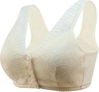 Generic Soutien-gorge 2026 pour femme, sans anneau en acier, couverture compl&egrave;te, boucle avant, sous-v&ecirc;tements absorbants, chair, 64