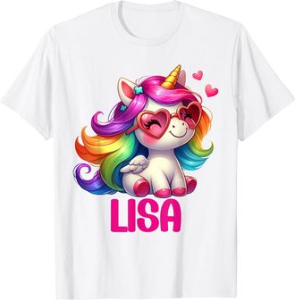 BDAZ Lisa Einhorn-Name, personalisiertes Design T-Shirt