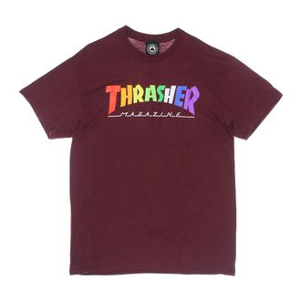Thrasher Multicolor Regenbogen Tee Maroon Herren T-Shirt - - Tops - Herren - Braun - XL