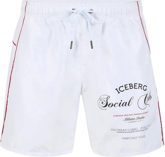 Iceberg Homme, Maillots de bain, Blanc, Taille: M Boxer de bain imprim&eacute;